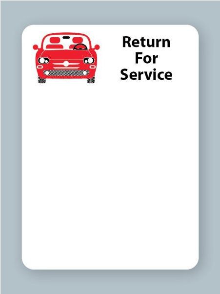 Printer Compatible Generic Red Car Return For Service - Chrysler Pt ...