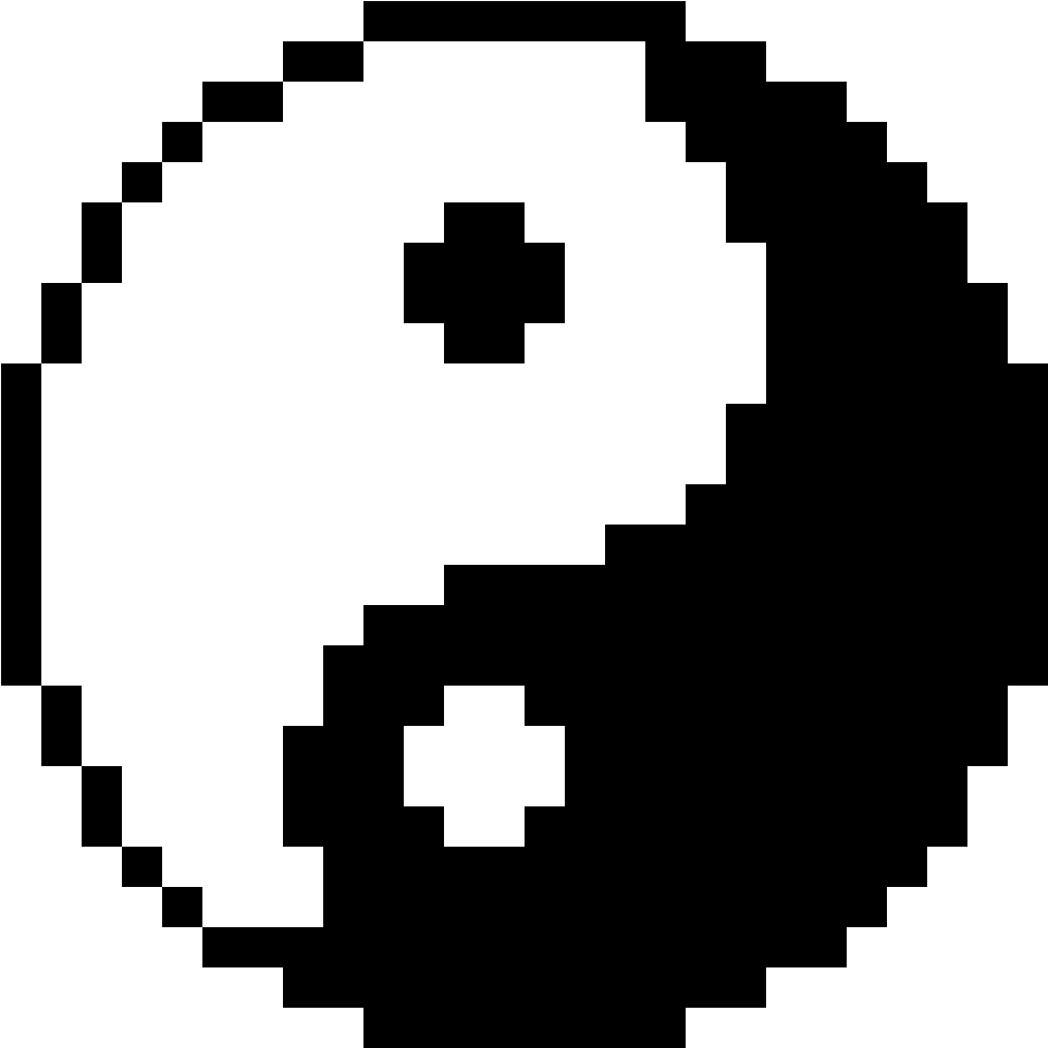 Yin Yang - Yin Yang Pixel Art Clipart - Large Size Png Image - PikPng