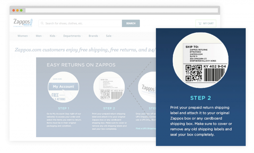 Download Zappos Return Shipping - Website Clipart Png Download - PikPng