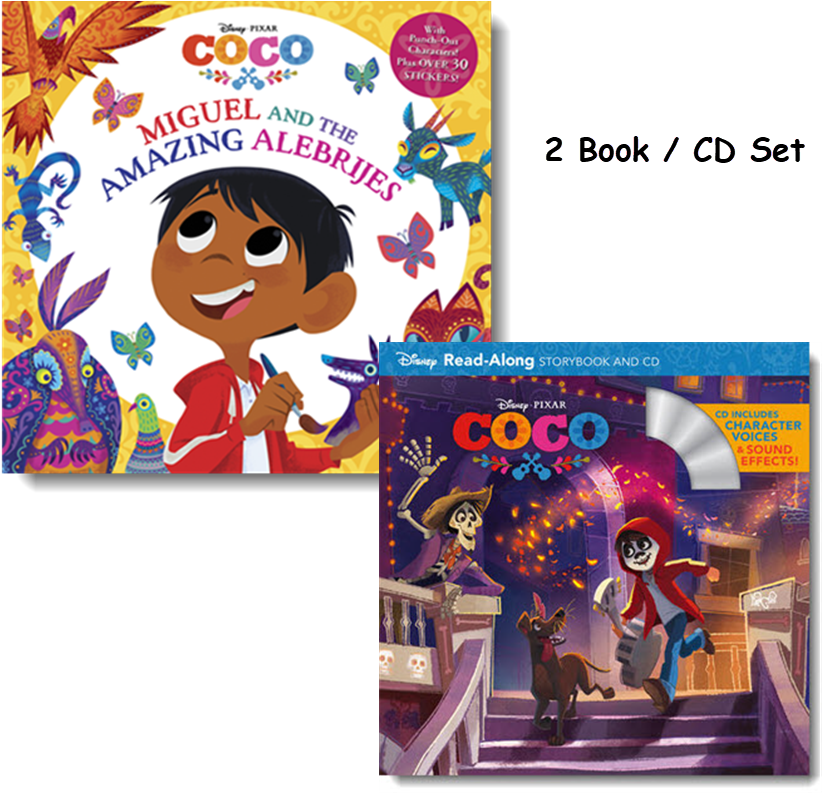 2 Book/cd Collection - Coco Read Along Storybook And Cd Clipart - Large ...