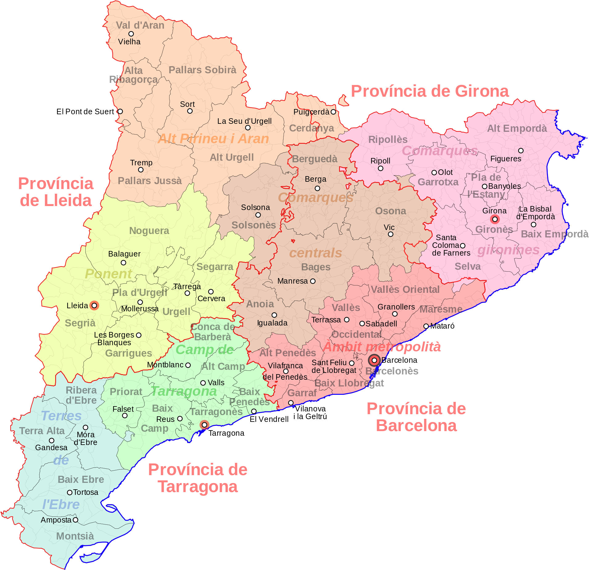 Download Catalonia Location On The Spain Map Related - Catalonia ...