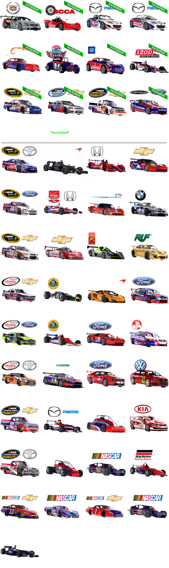 Cars - Iracing All Cars Clipart - Large Size Png Image - PikPng