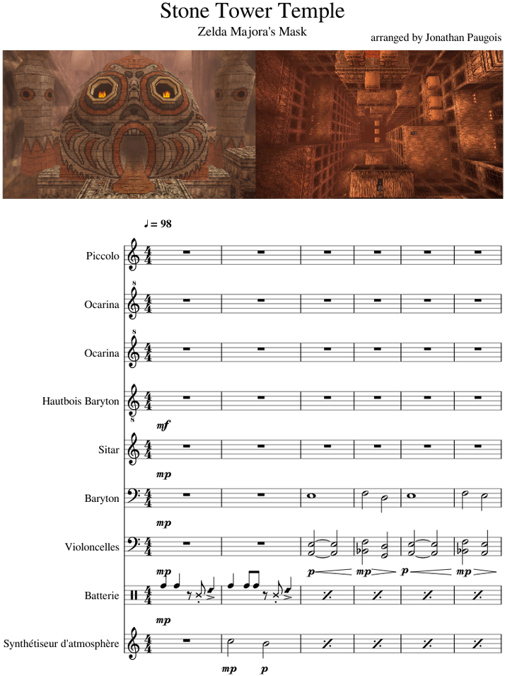 Stone Tower Temple - Sheet Music Clipart - Large Size Png Image - PikPng