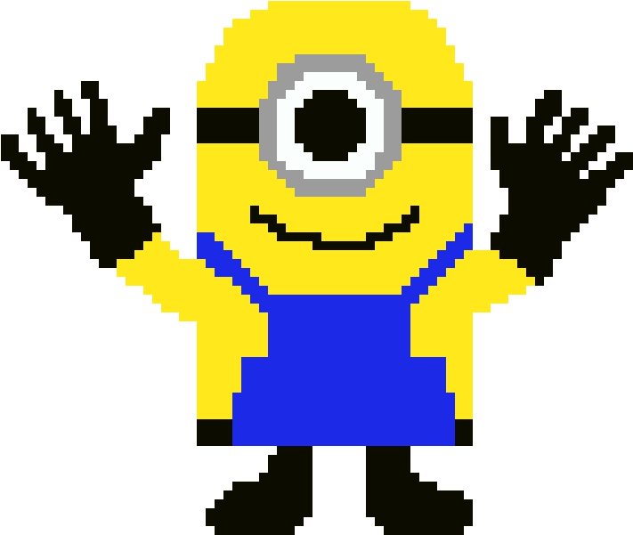 Minion Jazz Hands - Pixel Art Minions Clipart - Large Size Png Image ...