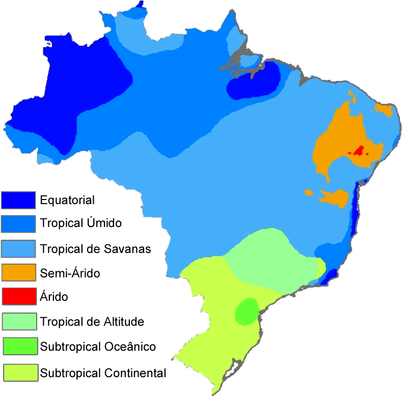 Brazil Köppen Climate Map Portuguese - Climate Of Brazil Clipart ...