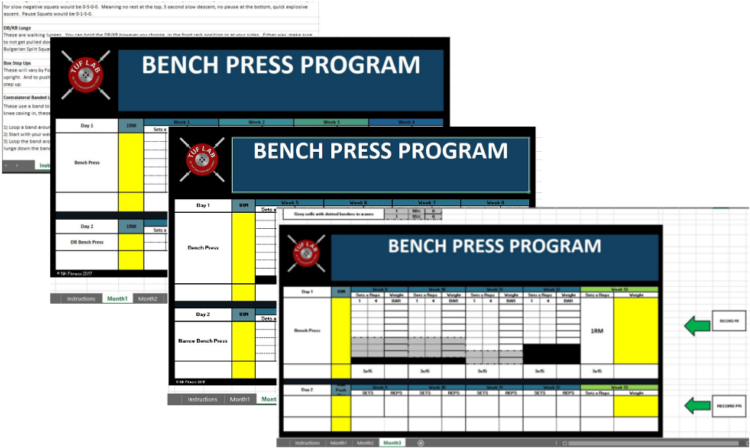 Bench Press Training Template $ - Kidsstoppress Clipart - Large Size ...