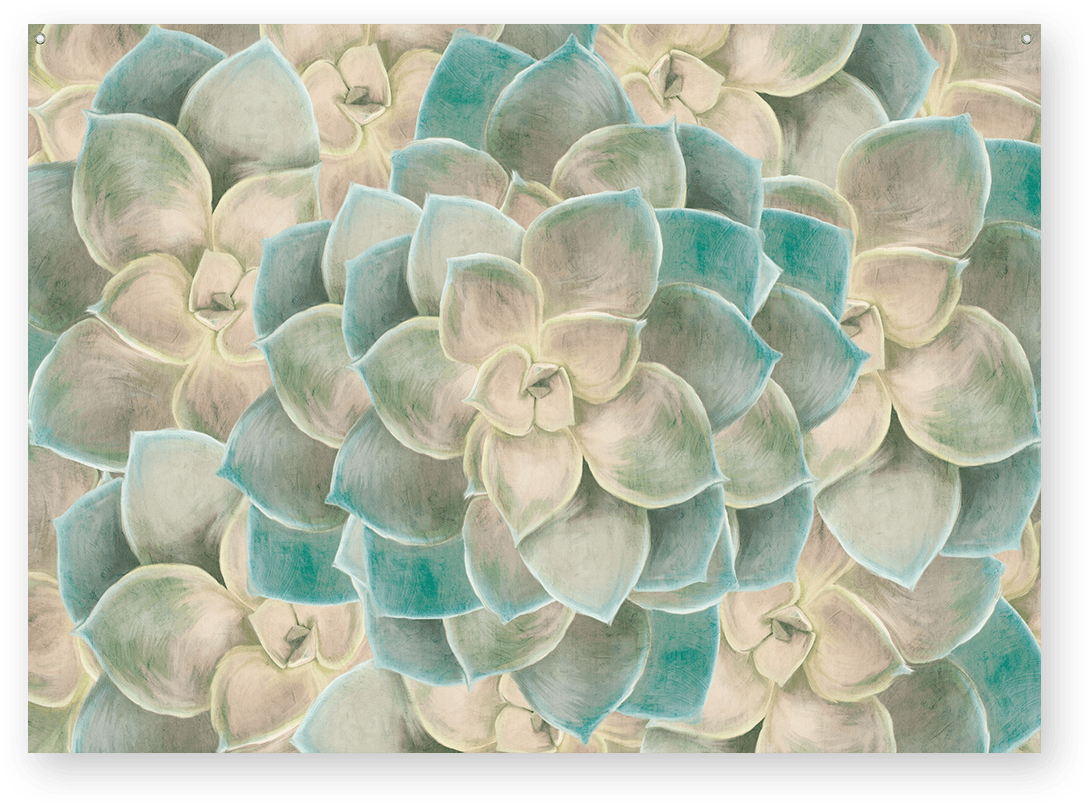 Succulent Fractals Wall Tapestry - Floral Design Clipart - Large Size ...