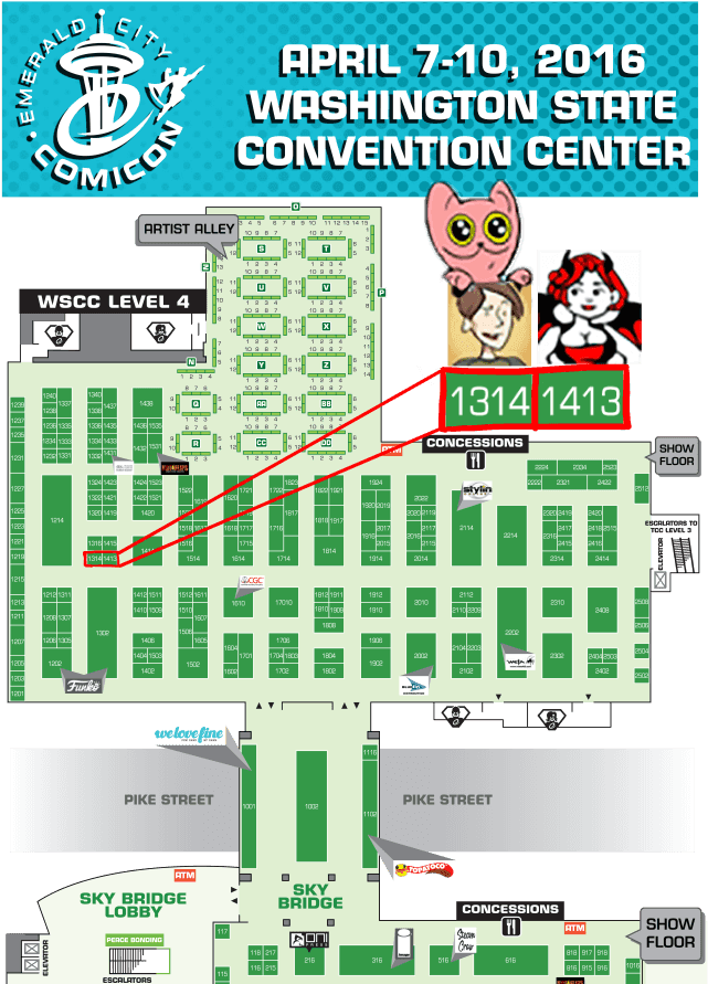 20160403 - Emerald City Comic Con Artist Alley Map Clipart - Large Size ...