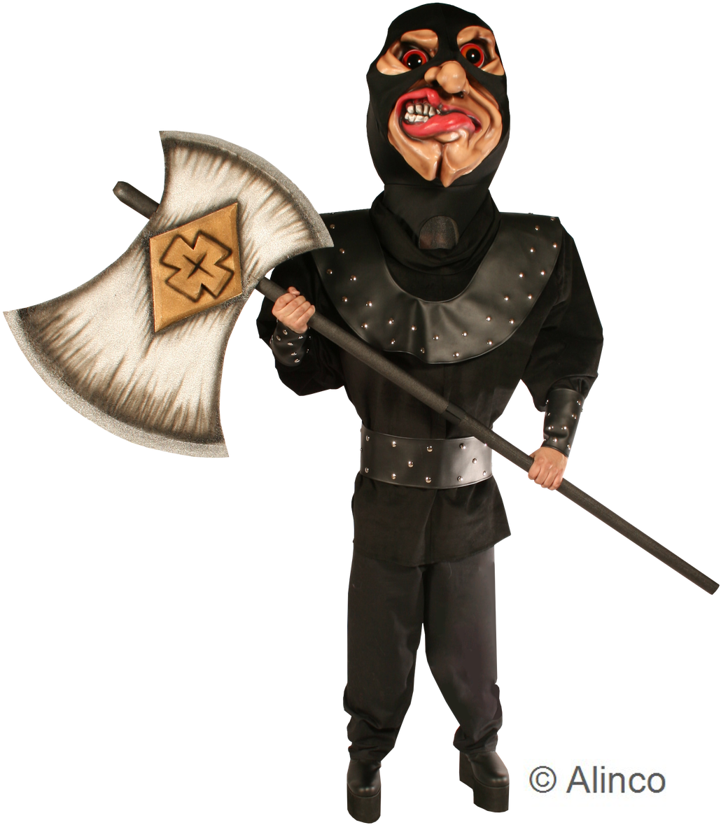 Executioner W/ Axe Mascot Costume - Mask Clipart - Large Size Png Image ...