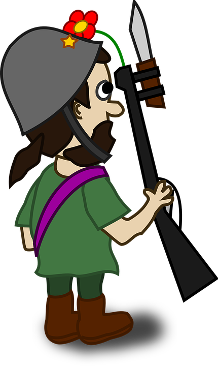 Soldier Army Man Gun Rifle Bayonet Weapon - People In War Animation ...