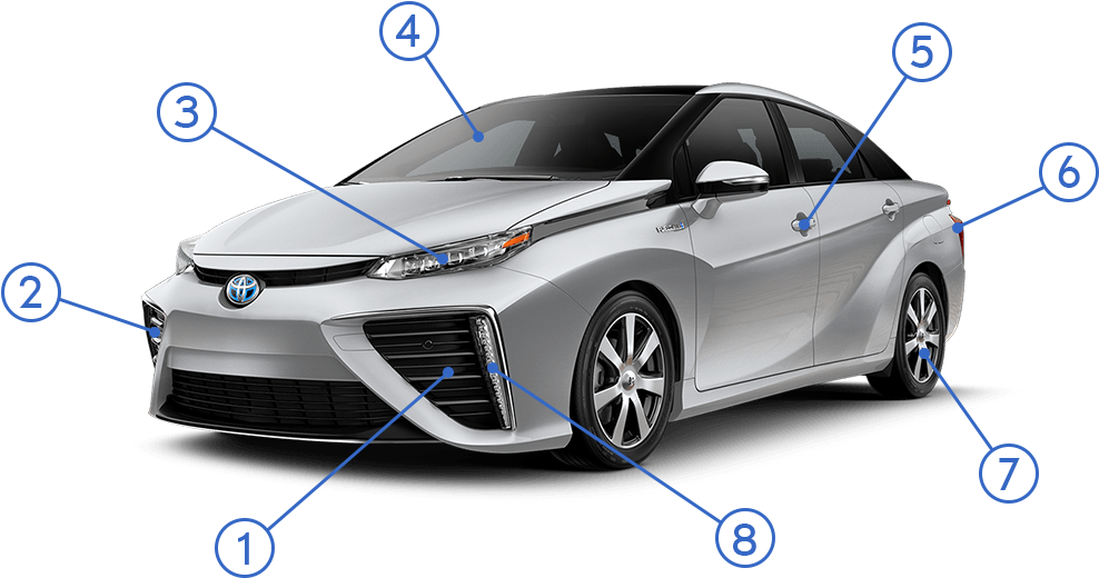 The Unique Front Face Design Underscores The Vehicle's - Toyota Mirai ...