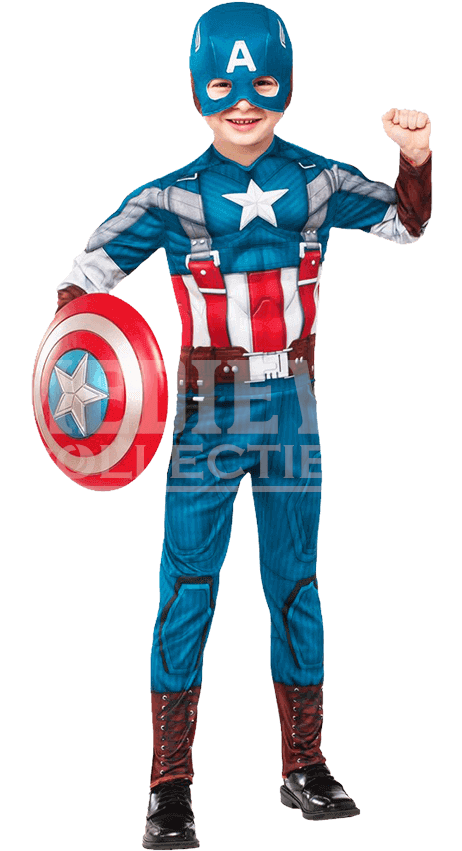 Retro Captain America Kids Muscle Costume - Super Hero Costumes Boys ...