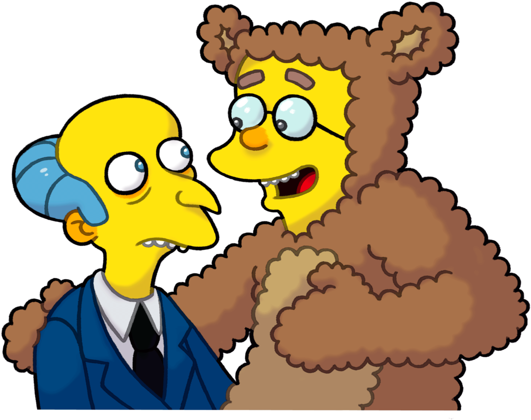 Burns And His Bobo Smithers Sticker - Cartoon Clipart - Large Size Png ...