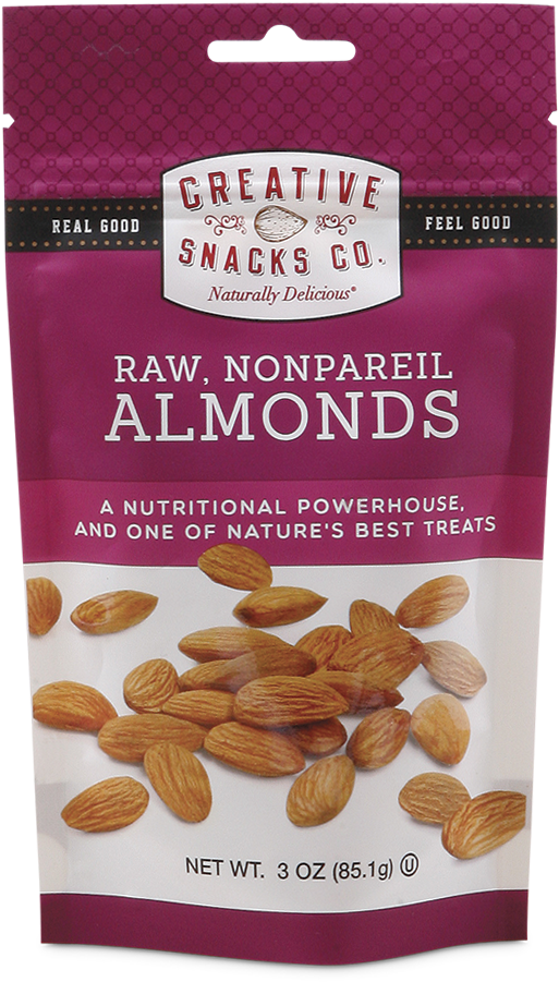 Raw, Nonpareil Almonds - Almond Nuts Snack Clipart - Large Size Png ...