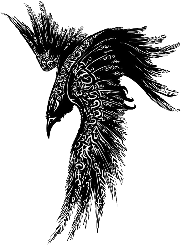 Raven Clipart Tumblr Transparent - Raven Rune Tattoo - Png Download ...