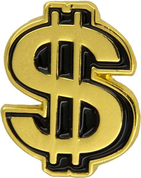 Dollar Pin Gold Godertme - Dollar Sign Drawing Clipart - Large Size Png ...