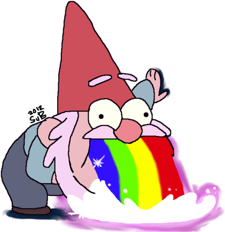 Throwing Up Rainbows - Gnome Throwing Up Clipart - Large Size Png Image ...