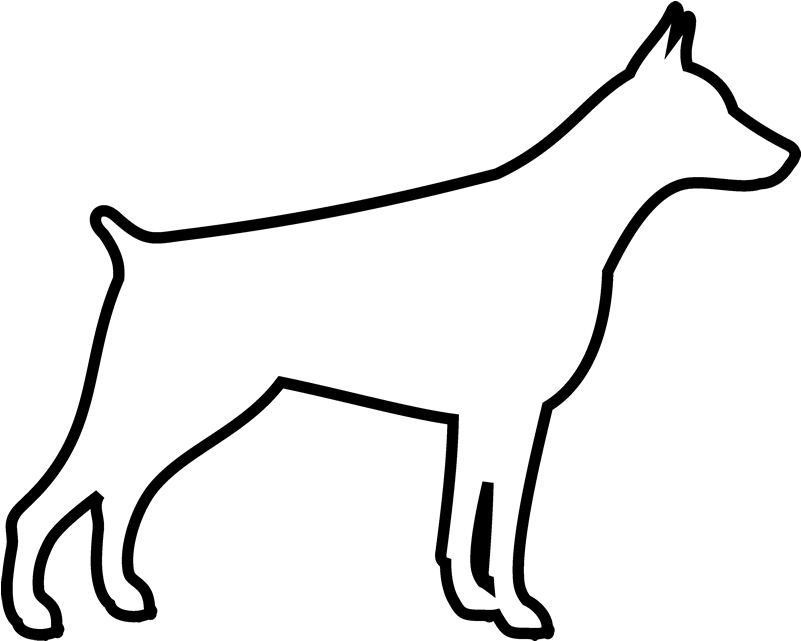 Doberman Rubber Stamp - Dog Outline Png Clipart - Large Size Png Image ...