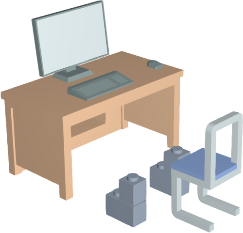 Computer Desk Clipart - Large Size Png Image - PikPng