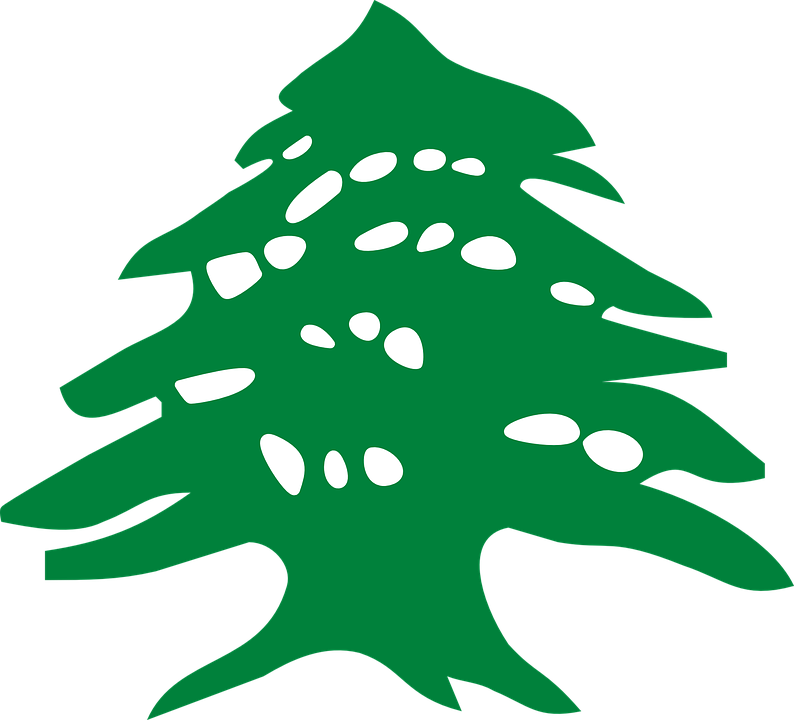 Green Tree Flag Cedar - Cedar Tree Lebanon Flag Clipart - Large Size ...