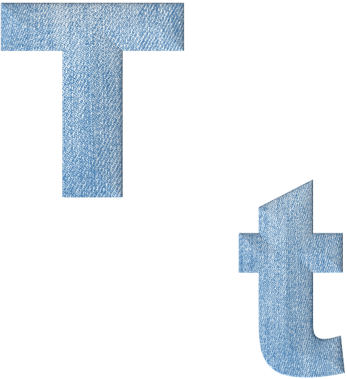 Fabric, 3d, Denim, Alphabet, Letter T, Font, Text, - Cross Clipart ...