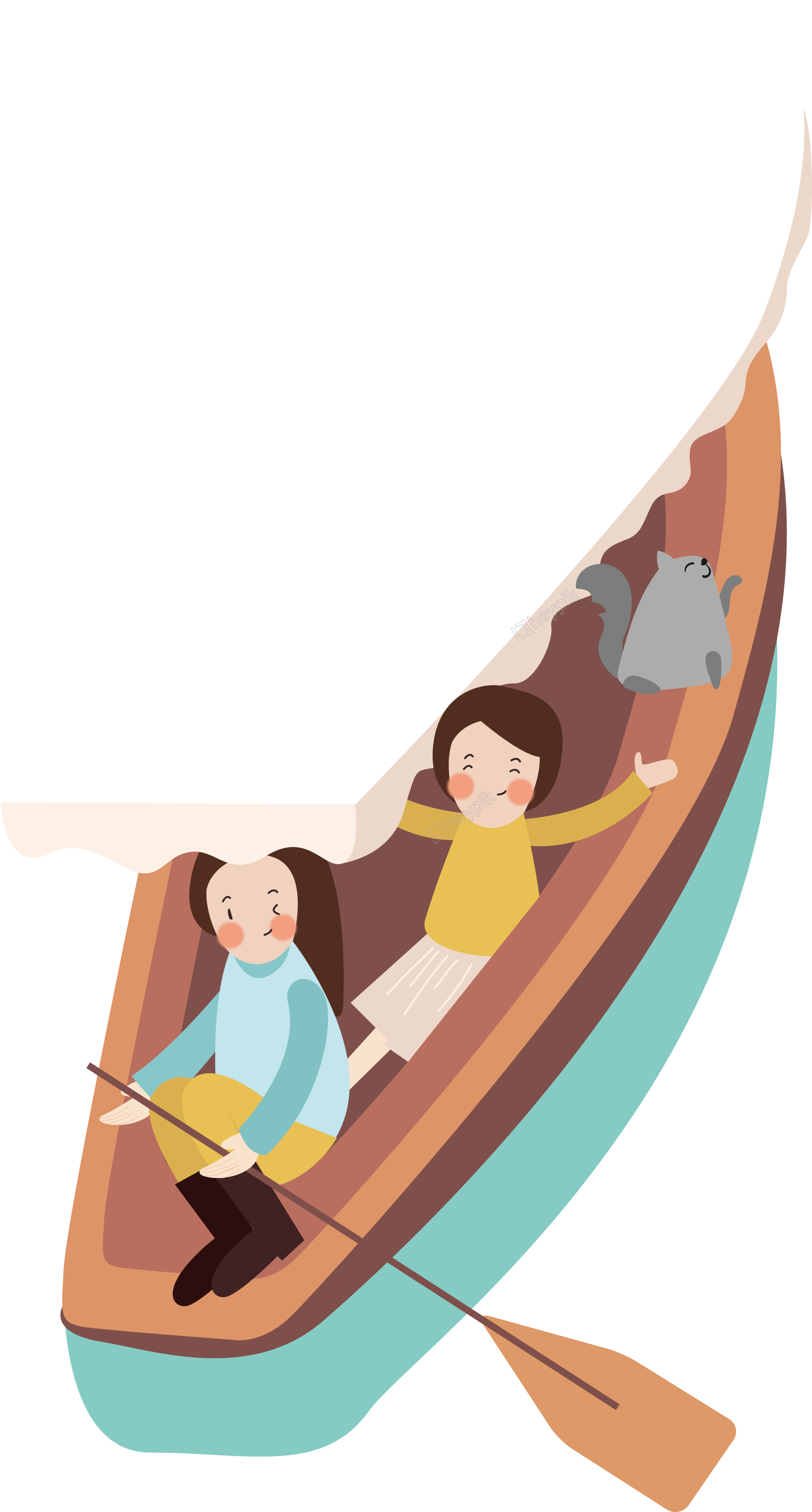 Hand Drawn Cartoon - Canoe Clipart - Large Size Png Image - PikPng