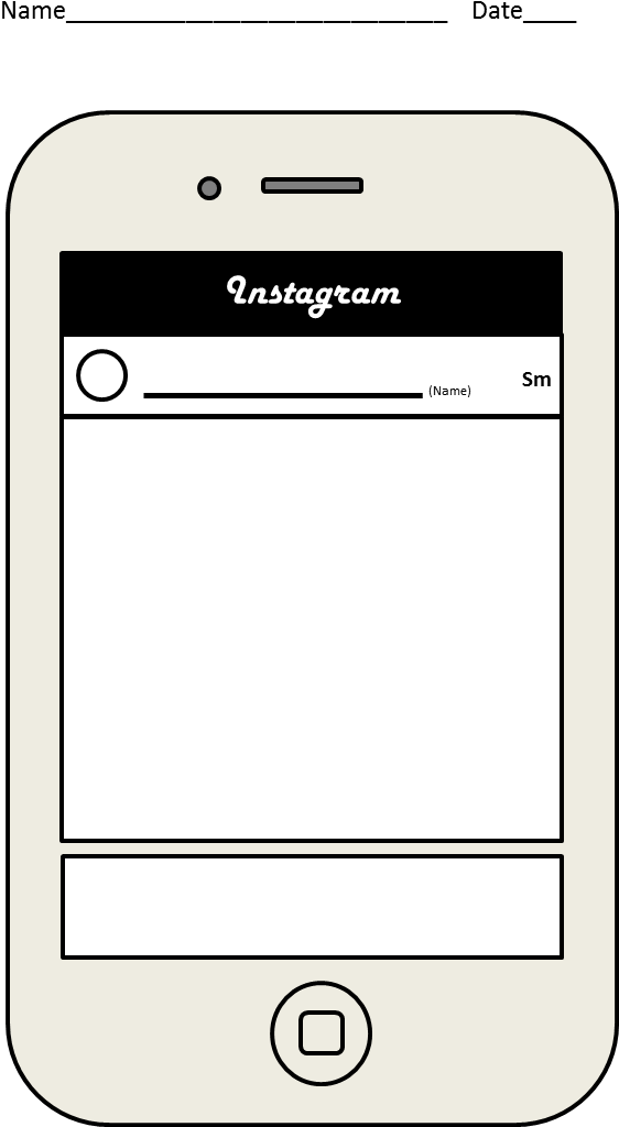 Instagram Exit Slip Template 213605 - Smartphone Clipart - Large Size ...