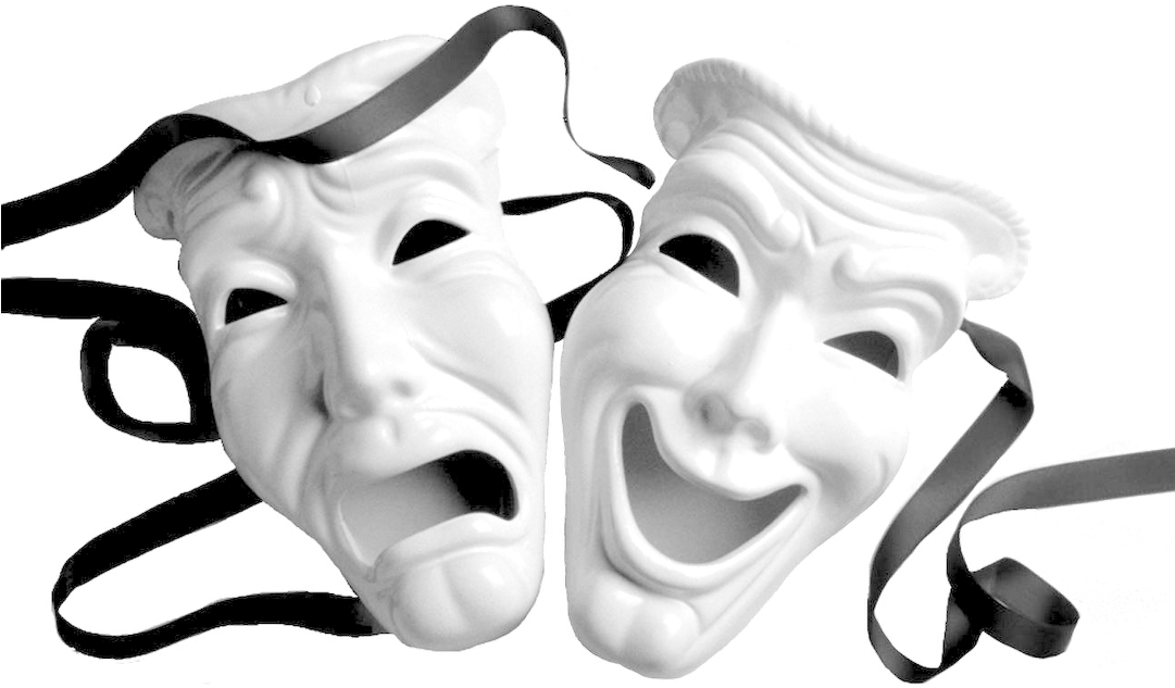All - Happy And Sad Theater Faces Clipart - Large Size Png Image - PikPng