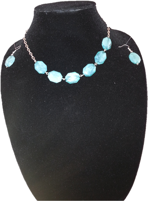 Light Blue Crystal Necklace And Earrings Set - Necklace Clipart - Large ...