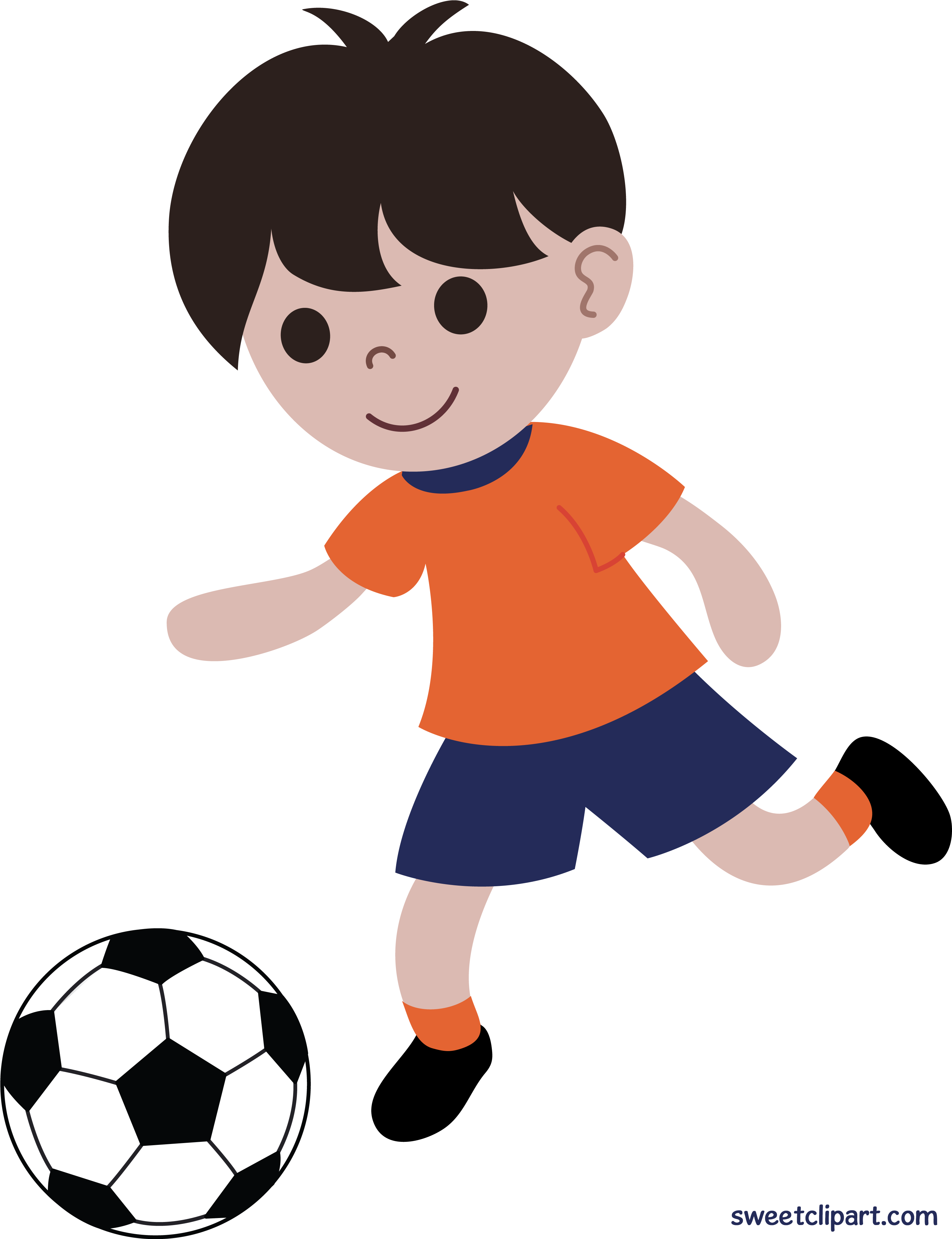 Boy Playing Soccer Or Football Clip Art - Free Clipart Playing Football ...