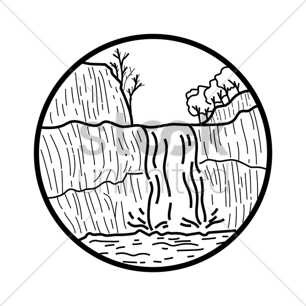 Waterfall Drawing Png - Line Art Clipart - Large Size Png Image - PikPng