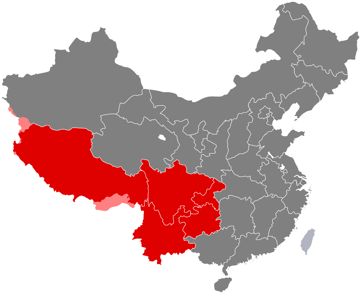 Southwest China Map Clipart - Large Size Png Image - PikPng
