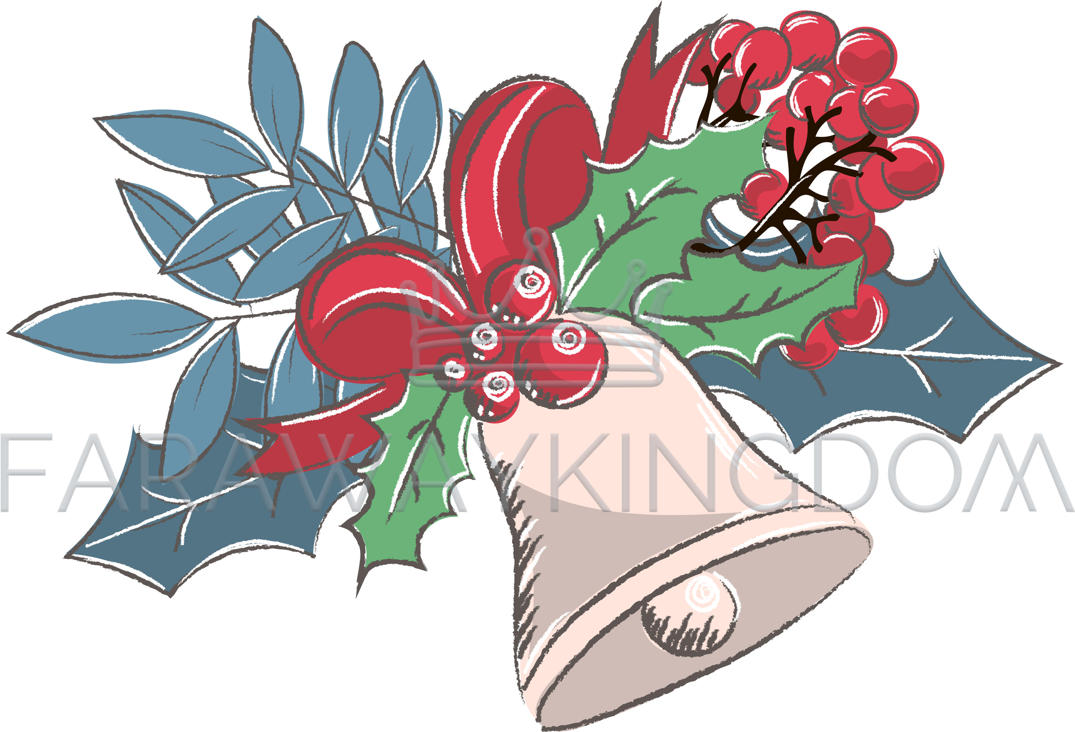 Cheerful Bell Merry Christmas Cartoon Vector Illustration Clipart ...