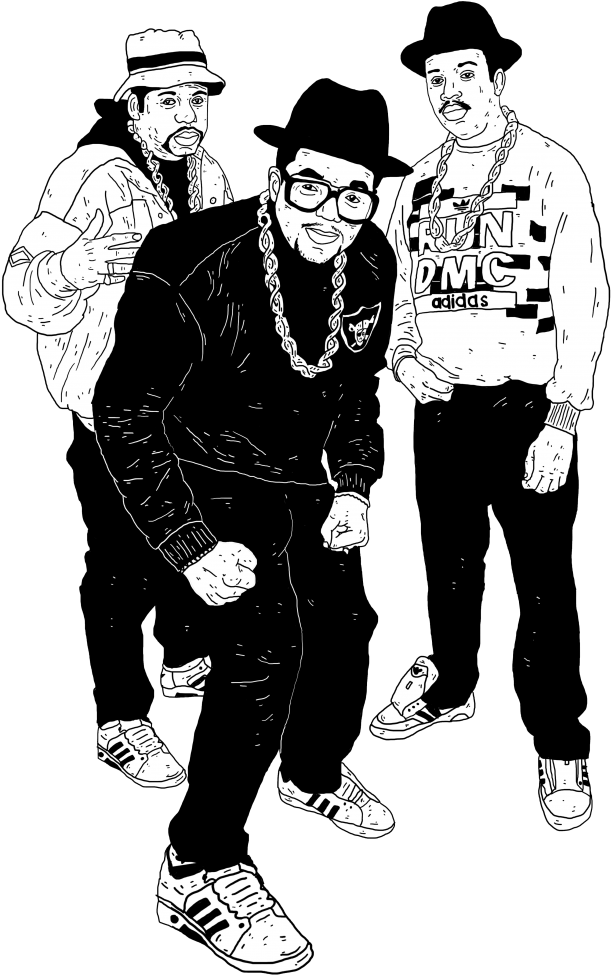 Drawing Of Run Dmc Clipart - Large Size Png Image - PikPng