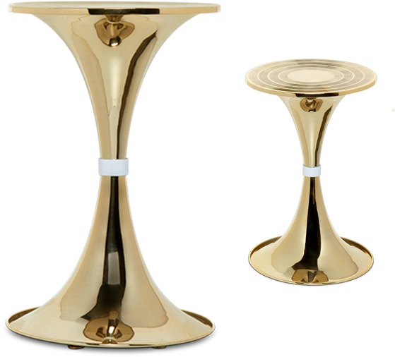 Standard Finishes Gold Plated Brass And Glossy Black - Stool Clipart ...