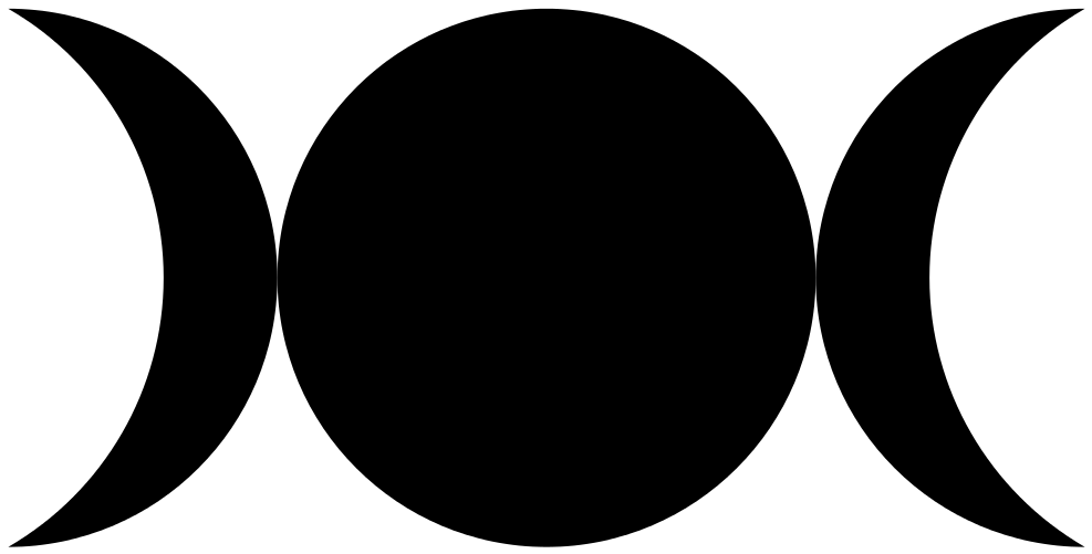 Triple Goddess Symbol Filled - Triple Moon Clipart - Large Size Png ...