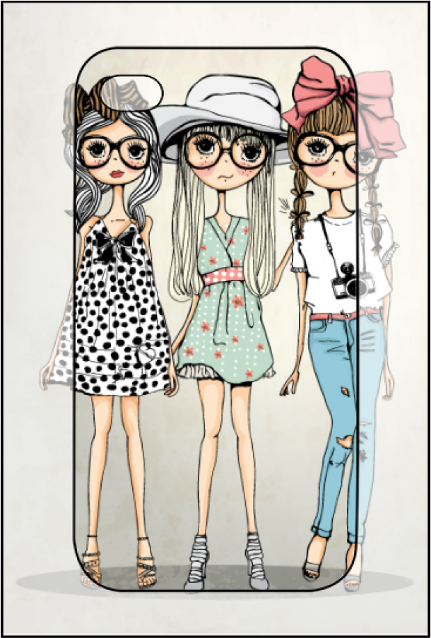 Three Sisters Cute Cartoon Clipart - Large Size Png Image - PikPng
