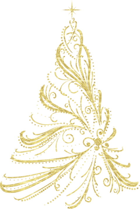 Free Png Transparent Golden Decorative Christmas Tree - Gold ...