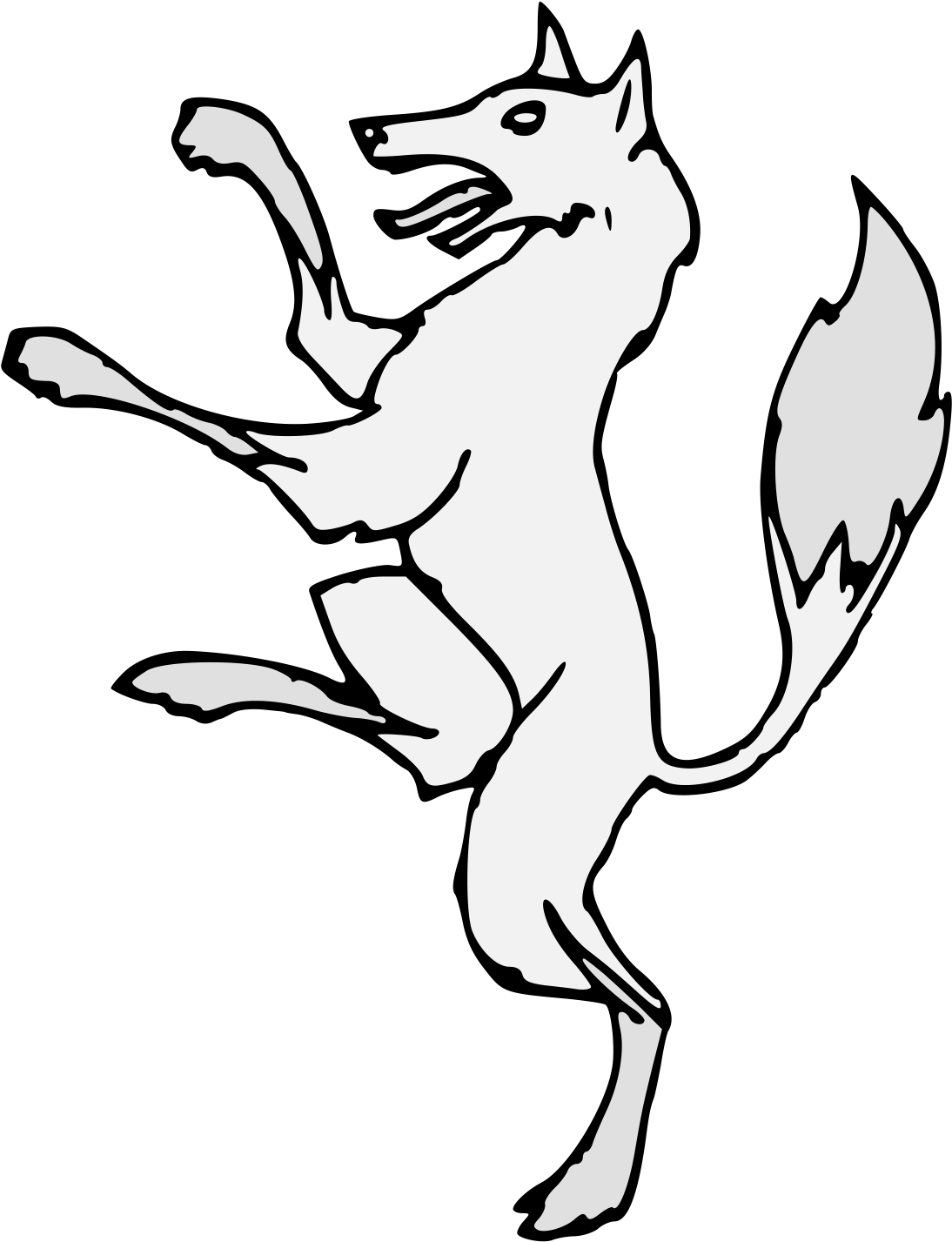 Fox Rampant - Heraldic Fox Clipart - Large Size Png Image - PikPng