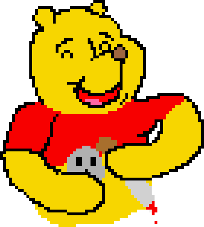 Demented Pooh Bear - Cartoon Clipart - Large Size Png Image - PikPng