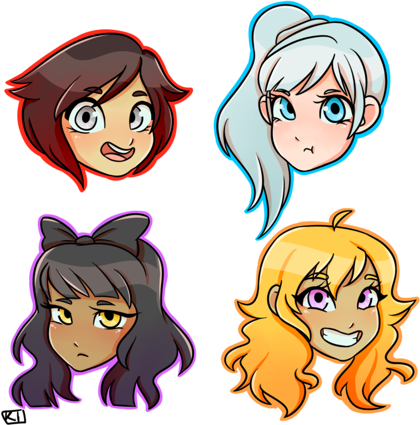 T-shirt Blake Belladonna Weiss Schnee Hair Face Clothing - Rwby Clipart ...