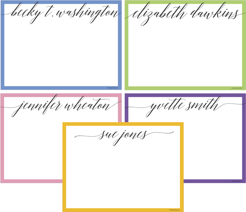 Calligraphy Notecard Set - Handwriting Clipart - Large Size Png Image ...