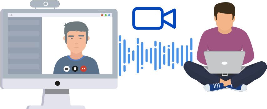 One To One Video Calls - Cartoon Clipart - Large Size Png Image - PikPng