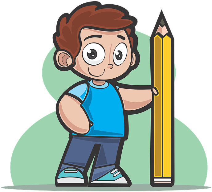 Boy Pencil Drawing School Student Person Teenager - Cartoon Clipart ...