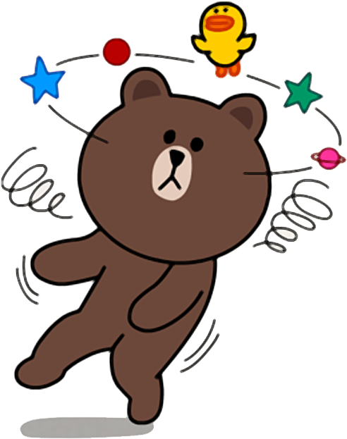 Download Sticker Brown Line Friends Clipart Png Download - PikPng