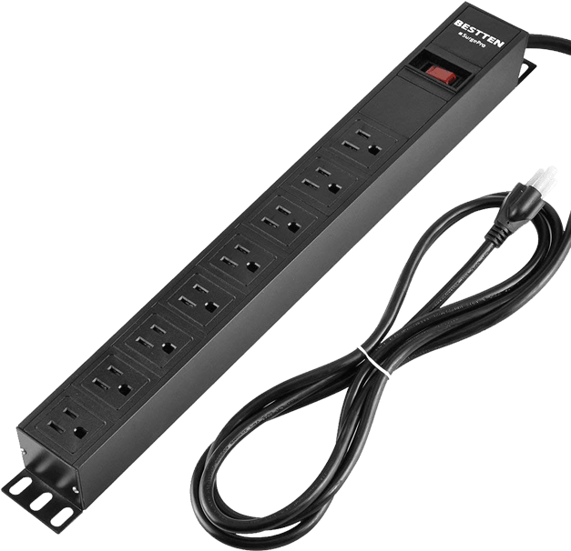 8 Outlets Rack-mount Pdu, 1u/ 15a/125v, Aluminum Alloy - Power Strip ...