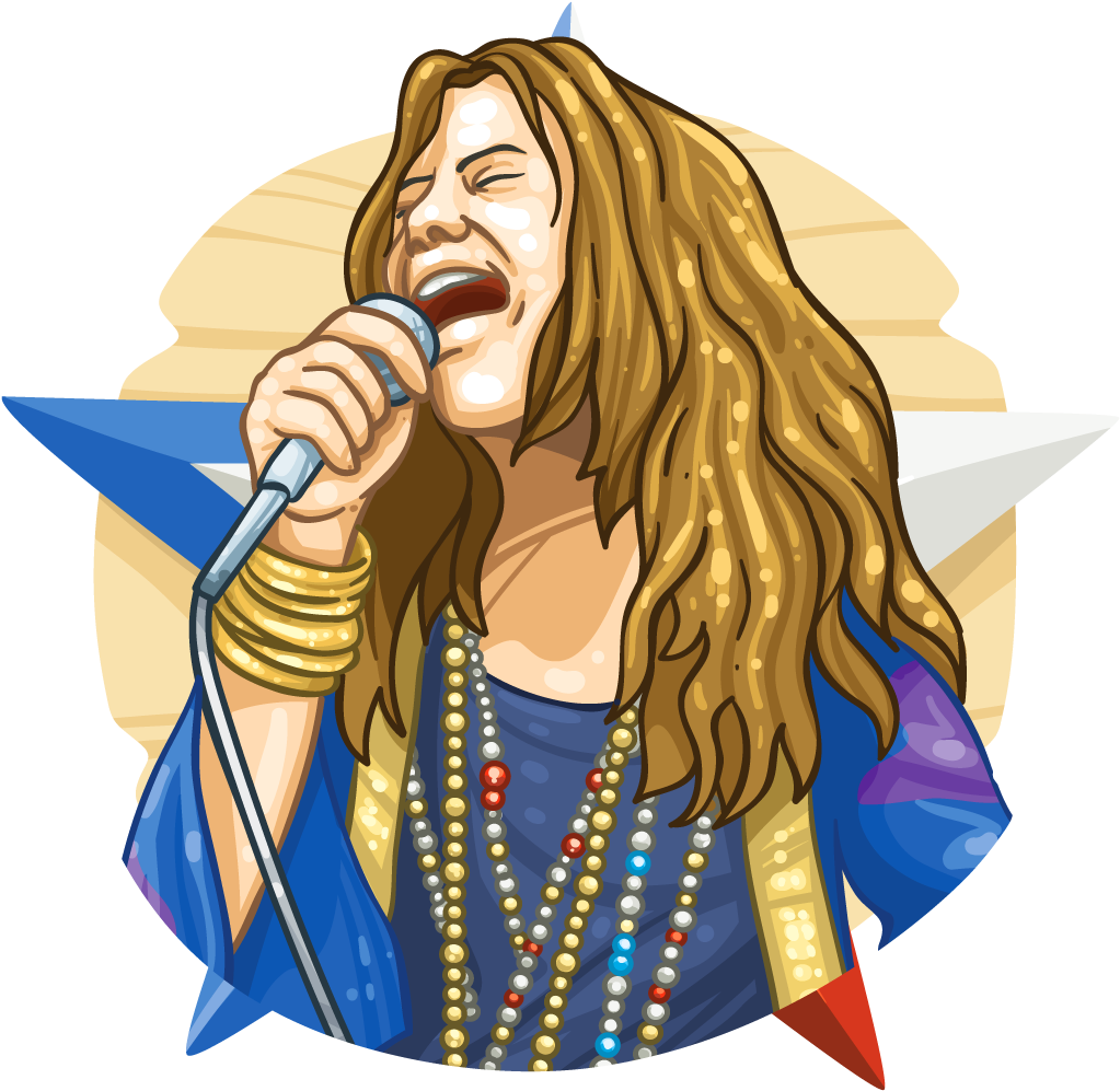 Janis Joplin - Illustration Clipart - Large Size Png Image - PikPng