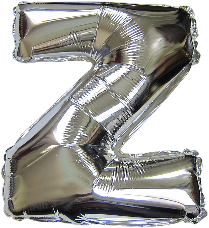 16“ Silver Letter Helium Foil Balloon Z - Rain Boot Clipart - Large ...