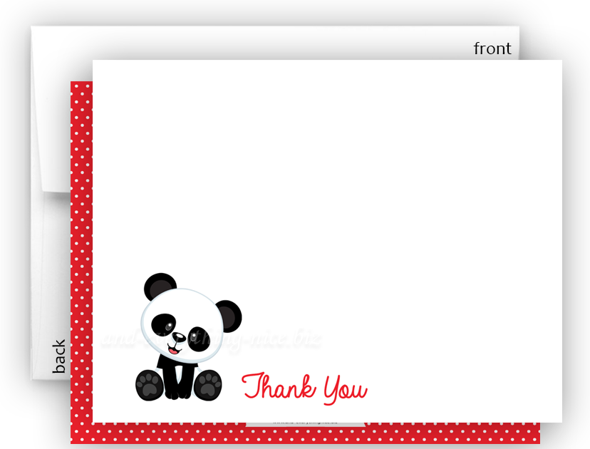 Panda Bear H Thank You Cards Note Card Stationery • - Teddy Bear Thank ...