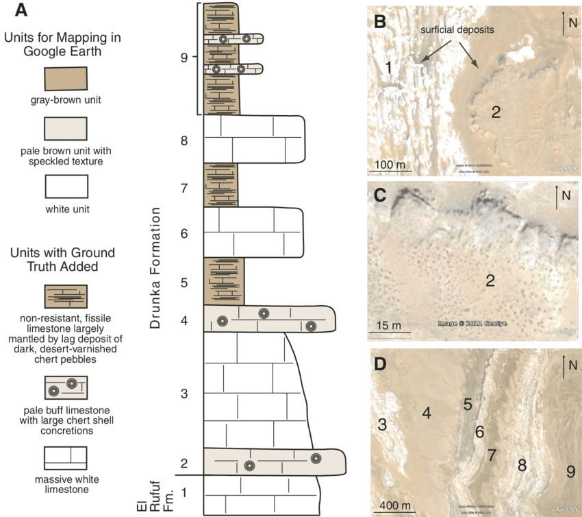 For Mapping In Google Earth We Established A Stratigraphy Floor Plan